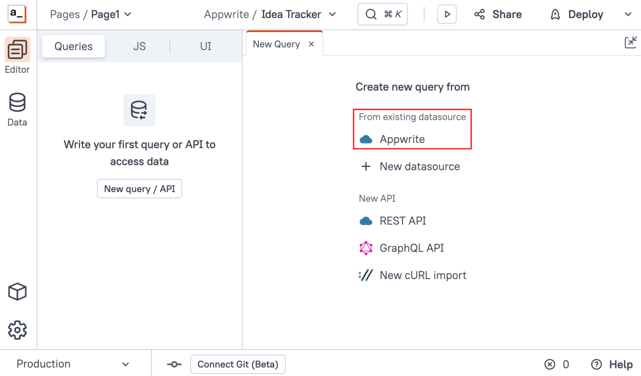 Creating An Ideas Tracker App Using Appwrite Appsmith Part 1